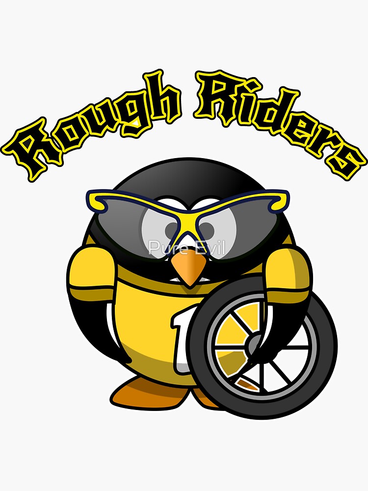 "rough riders - ride hard logo" Sticker for Sale by FunkySunday | Redbubble