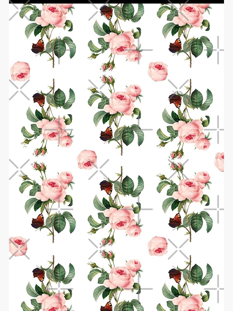 "Repeated Rose Pattern ( White ) " Art Print for Sale by RomeoSketches ...