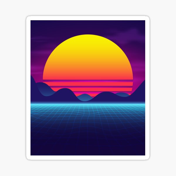 "brilliantly sunset synthwave" Sticker for Sale by MaiZephyr | Redbubble