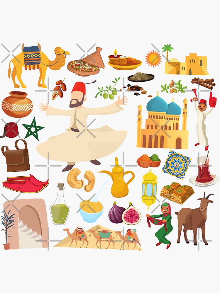 "Morocco Travel Icons" Sticker for Sale by FancyPlanet | Redbubble