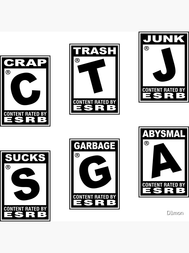 "Extended ESRB Ratings" Poster for Sale by D1mon | Redbubble