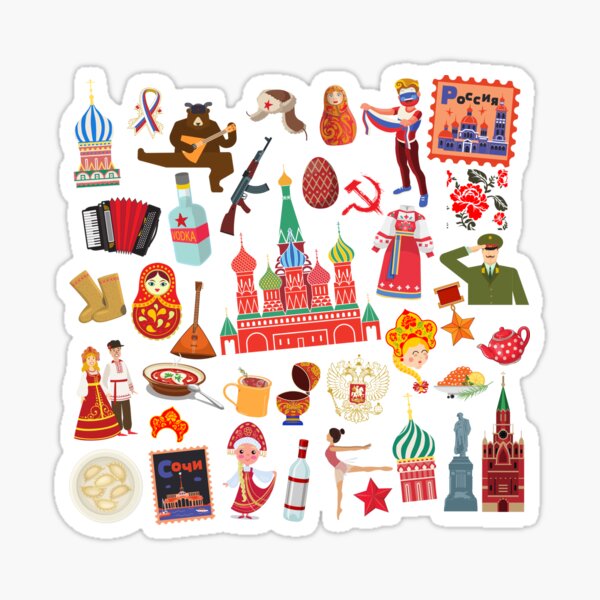 "Russia Travel Icons" Sticker for Sale by FancyPlanet | Redbubble