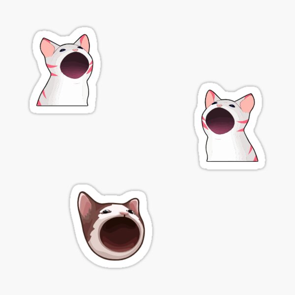 "pop cat meme sticker" Sticker for Sale by aseel9 | Redbubble