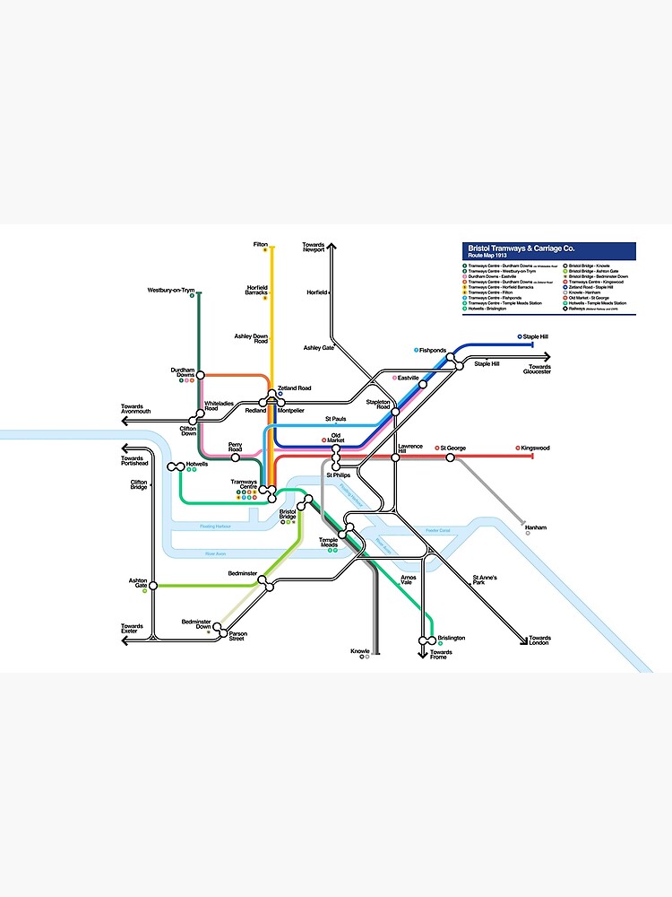 Póster «Mapa de trenes y tranvías de Bristol 1913» de shirtsmith ...