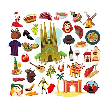 "Spain Travel Icons" Sticker for Sale by FancyPlanet | Redbubble