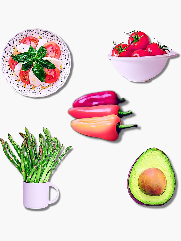 "Cute Salad Veggies Pack" Sticker for Sale by ArtyStrawberry | Redbubble
