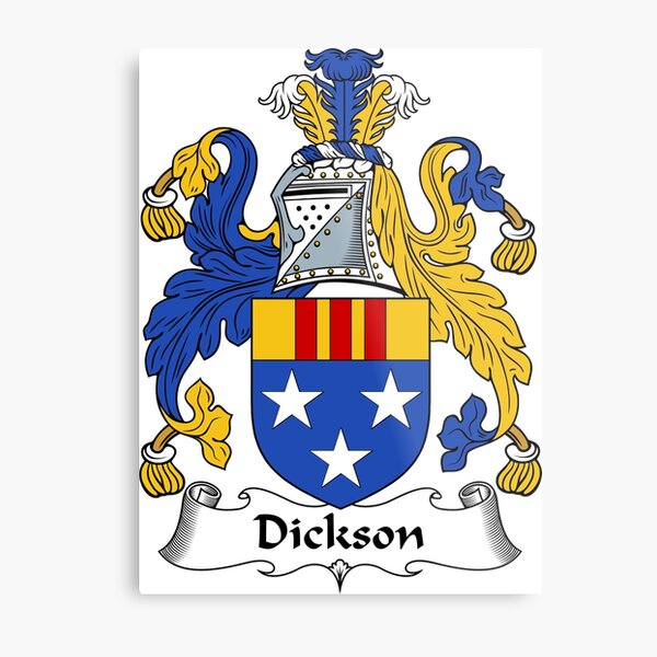 Lámina metálica «Escudo de armas de Dickson / cresta de la familia de ...