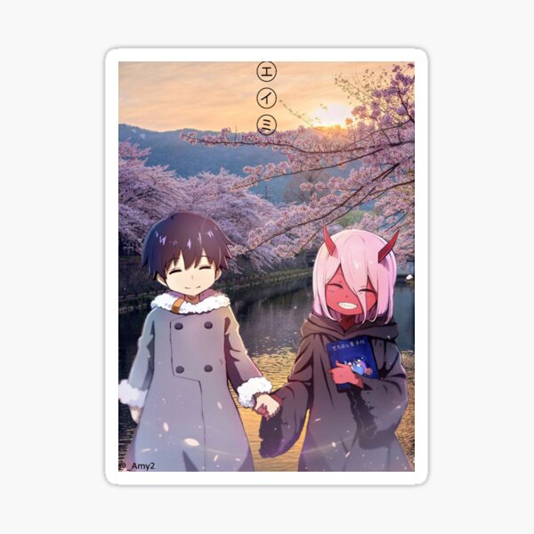 "DARLING IN THE FRANXX - Baby Zero two & Hiro " Sticker for Sale by ...