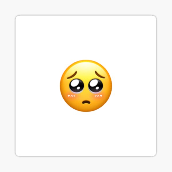 "Cute sad face " Sticker for Sale by SoftFrogBoy | Redbubble