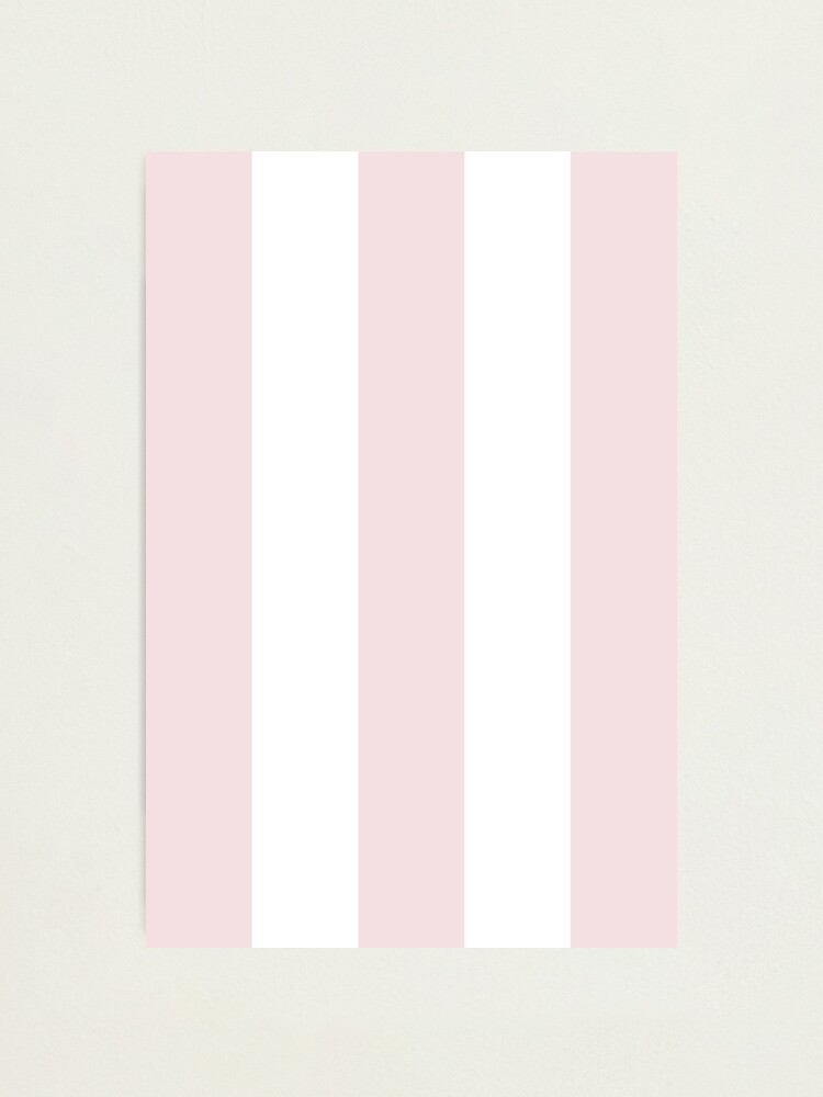 Impression photo « Grandes RAYURES ROSE PÂLE et BLANCHES verticales ...