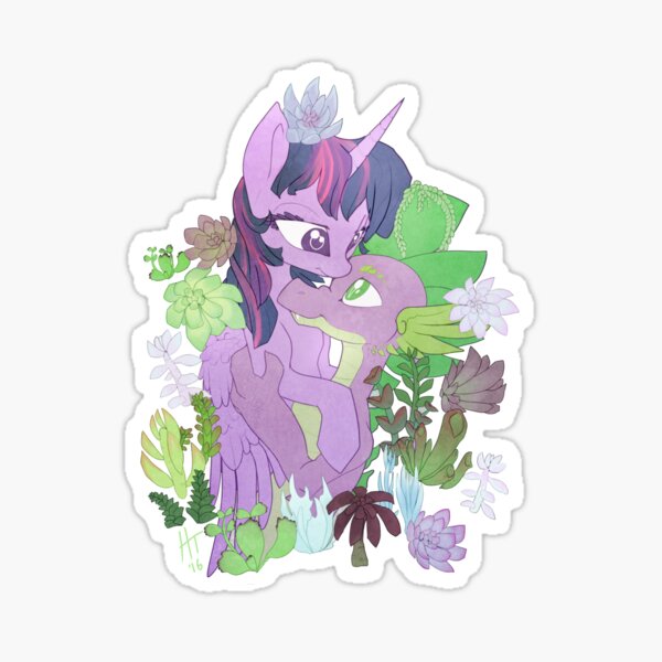 "Twilight, Spike and Succulents" Sticker for Sale by aviantheatrics ...