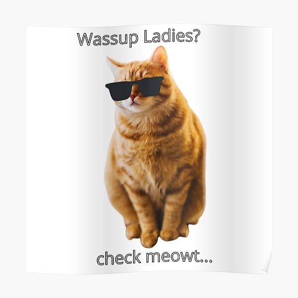 "Funny Gangster Cat Meme" Poster for Sale by victoriousthing | Redbubble
