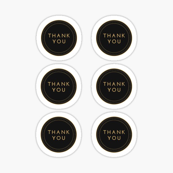 "Thank You sticker set - black and gold classy design" Sticker for Sale ...