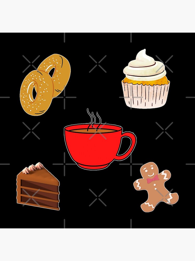 "Coffee Break Time with Goodies" Poster for Sale by janraydesigns ...