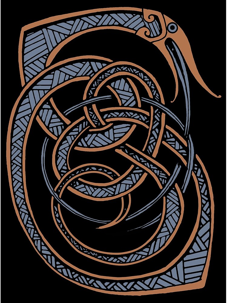 "Entwined Viking Serpent" Poster for Sale by Zrognak | Redbubble