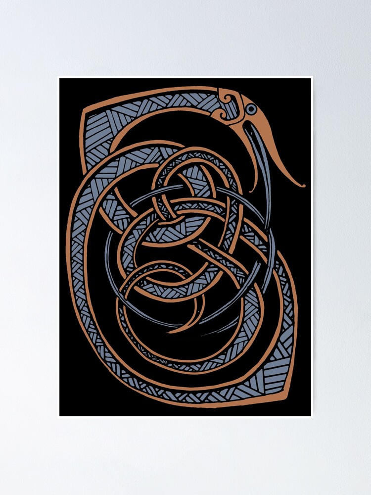 "Entwined Viking Serpent" Poster for Sale by Zrognak | Redbubble