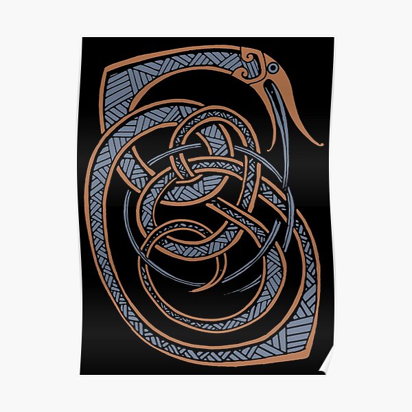 "Entwined Viking Serpent" Poster for Sale by Zrognak | Redbubble