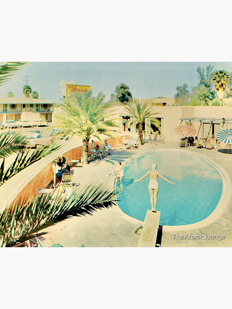 "Vintage Motel pool California mcm home decor, poolside decor, mid ...