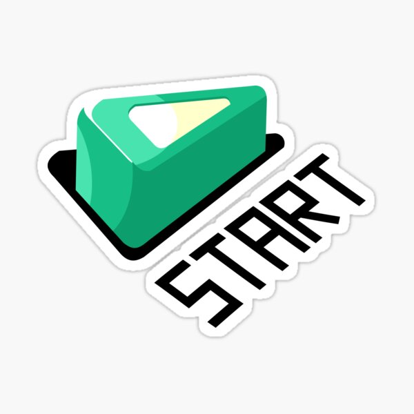 "start button" Sticker for Sale by qutub24 | Redbubble