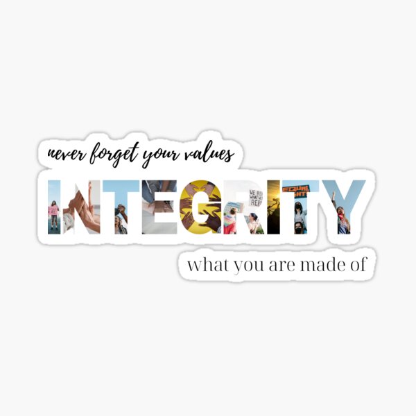 "Integrity" Sticker for Sale by PABERPRESS | Redbubble