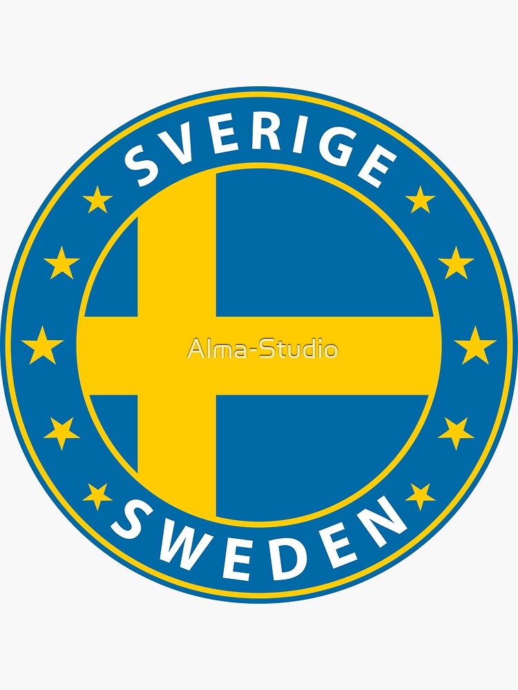 "Sverige Sweden" Sticker for Sale by Alma-Studio | Redbubble