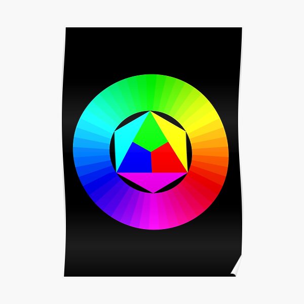 "RGB (additive/light) color wheel | Black background" Poster for Sale ...