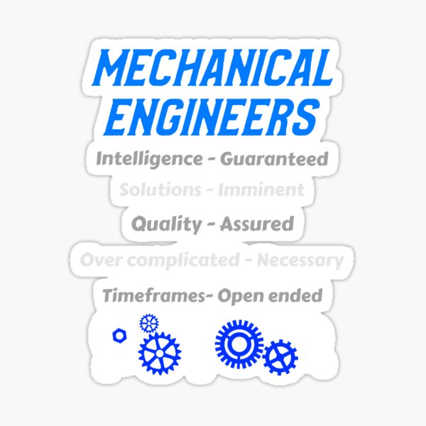 "Traits of a Mechanical Engineer" Sticker for Sale by Mikey6r6 | Redbubble