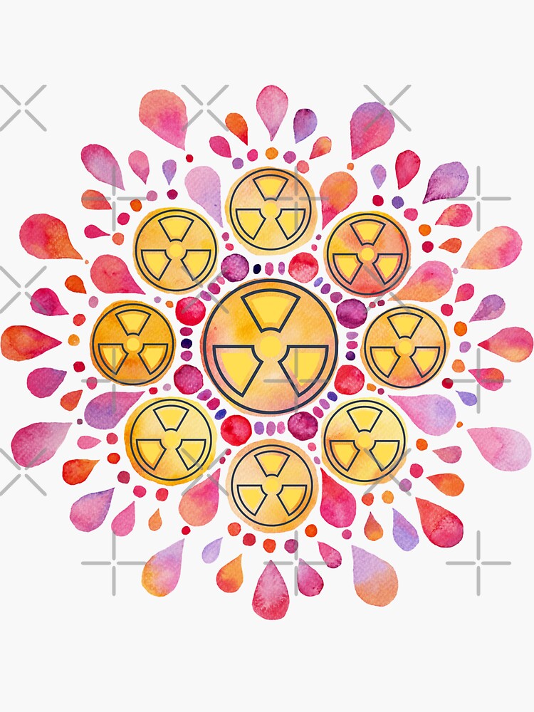 "Watercolor Mandala Radiation Art v2" Sticker by RadApparelStore ...