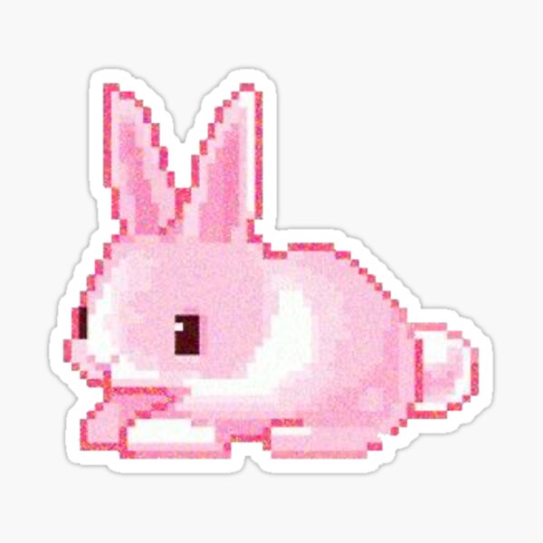 "pink pixel bunny" Sticker for Sale by celestivl | Redbubble