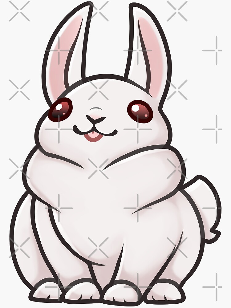 "White Bunny Blep" Sticker for Sale by PuppetMan | Redbubble