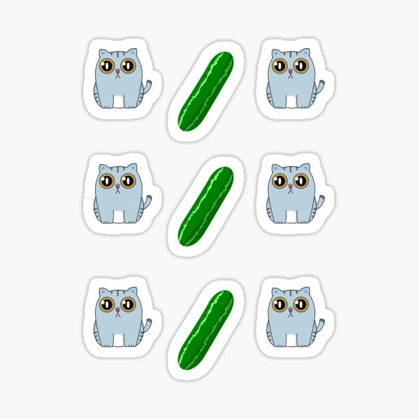 "Cats And Cucumbers Funny Meme" Sticker for Sale by onwardsupplyco ...