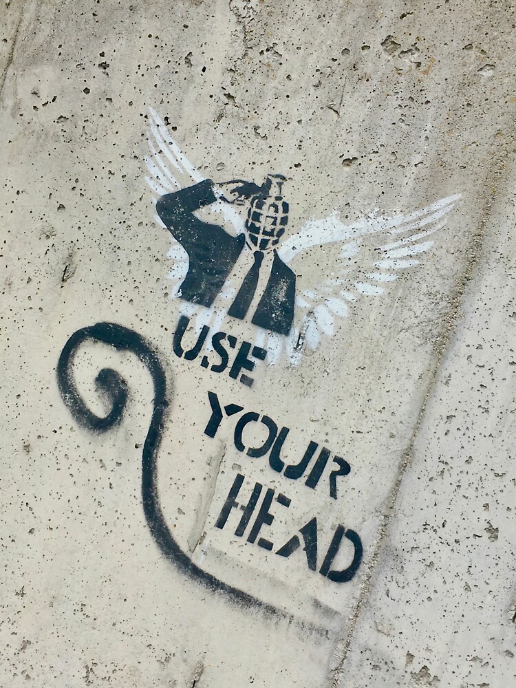 "Use your head" Sticker for Sale by JamesAppleby01 | Redbubble