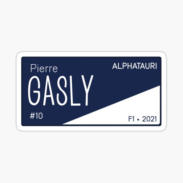 "Pierre Gasly #10 Sticker (license plate style)" Sticker for Sale by ...
