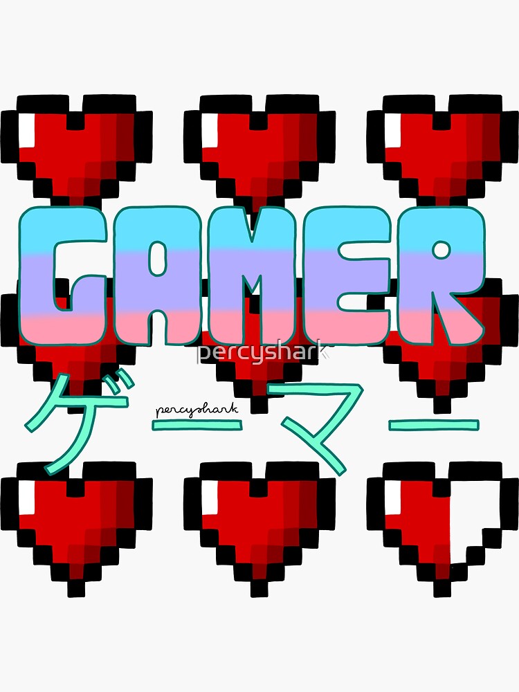 "Pastel Gamer - heart background" Sticker for Sale by percyshark ...