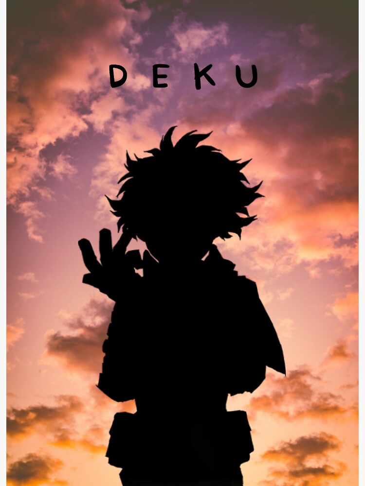 "Deku Sunset with Name" Sticker for Sale by jess1403x | Redbubble