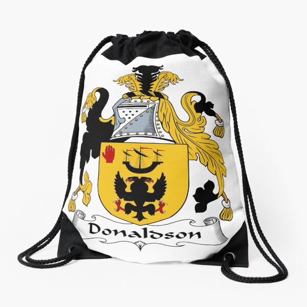 "Donaldson Coat of Arms / Donaldson Family Crest" Drawstring Bag for ...