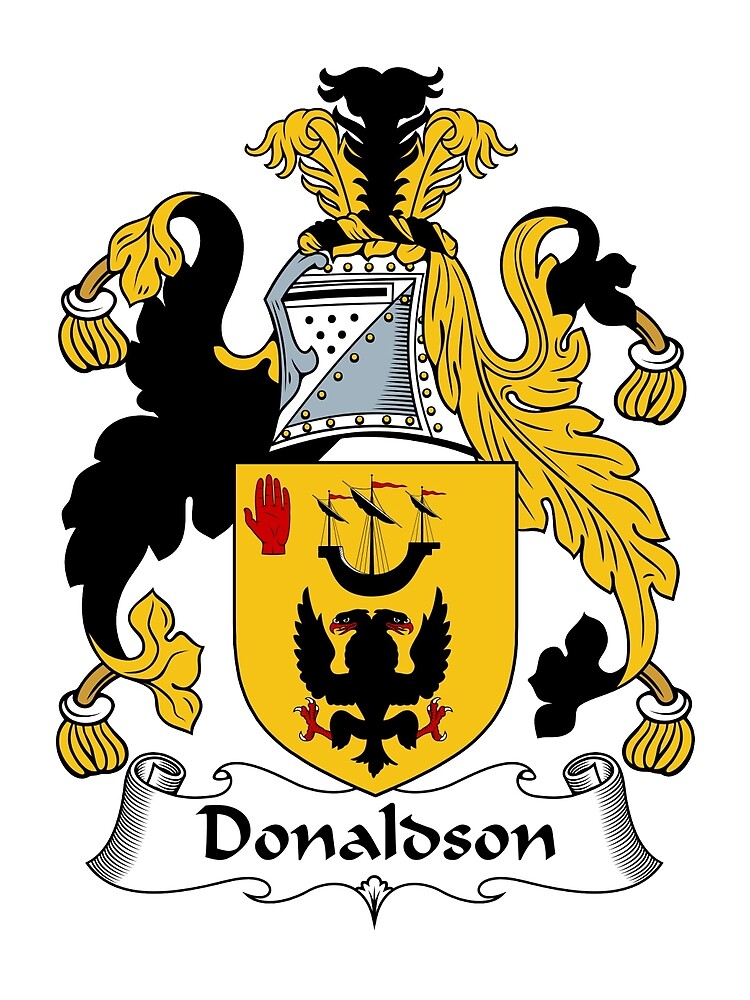 "Donaldson Coat of Arms / Donaldson Family Crest" Drawstring Bag for ...
