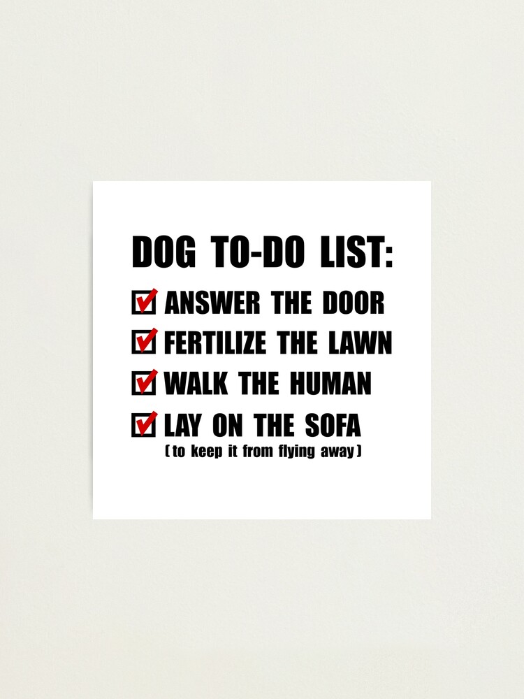 "Dog To Do List" Photographic Print for Sale by TheBestStore | Redbubble