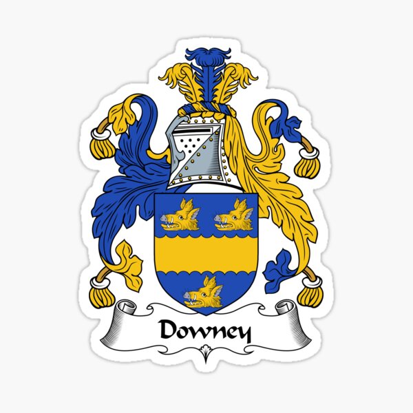 "Downey Coat of Arms / Downey Family Crest" Sticker for Sale by ...