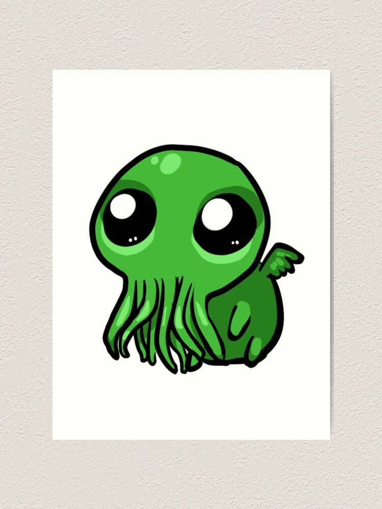 "Cute cthulhu v2" Art Print for Sale by TrailBrazzer | Redbubble
