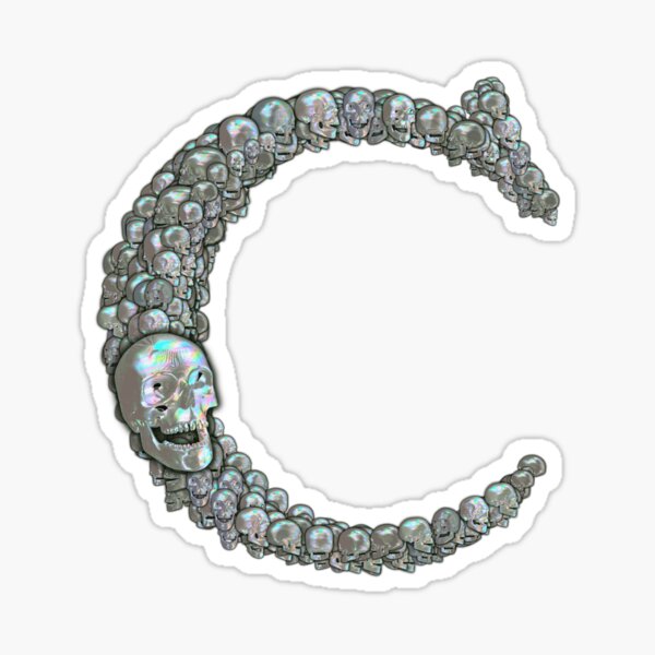 "Skull Alphabet C" Sticker by dinaaaaaah | Redbubble