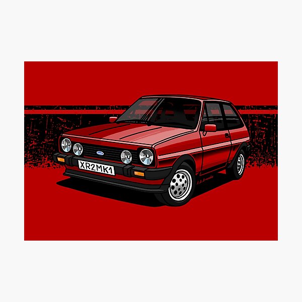 Lámina fotográfica «Mi dibujo del icónico hot hatchback para fondo rojo ...