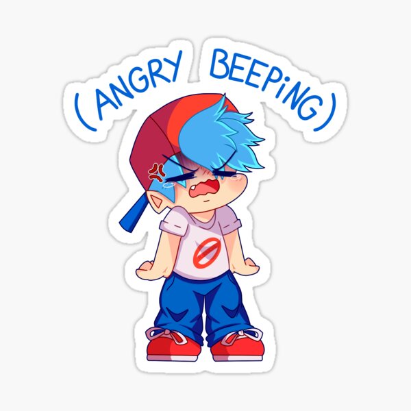 "Friday Night Funkin Angry Beeping Boyfriend" Sticker for Sale by ...