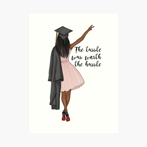 "Class of 2021 girl black hair dark skin girl" Art Print for Sale by ...