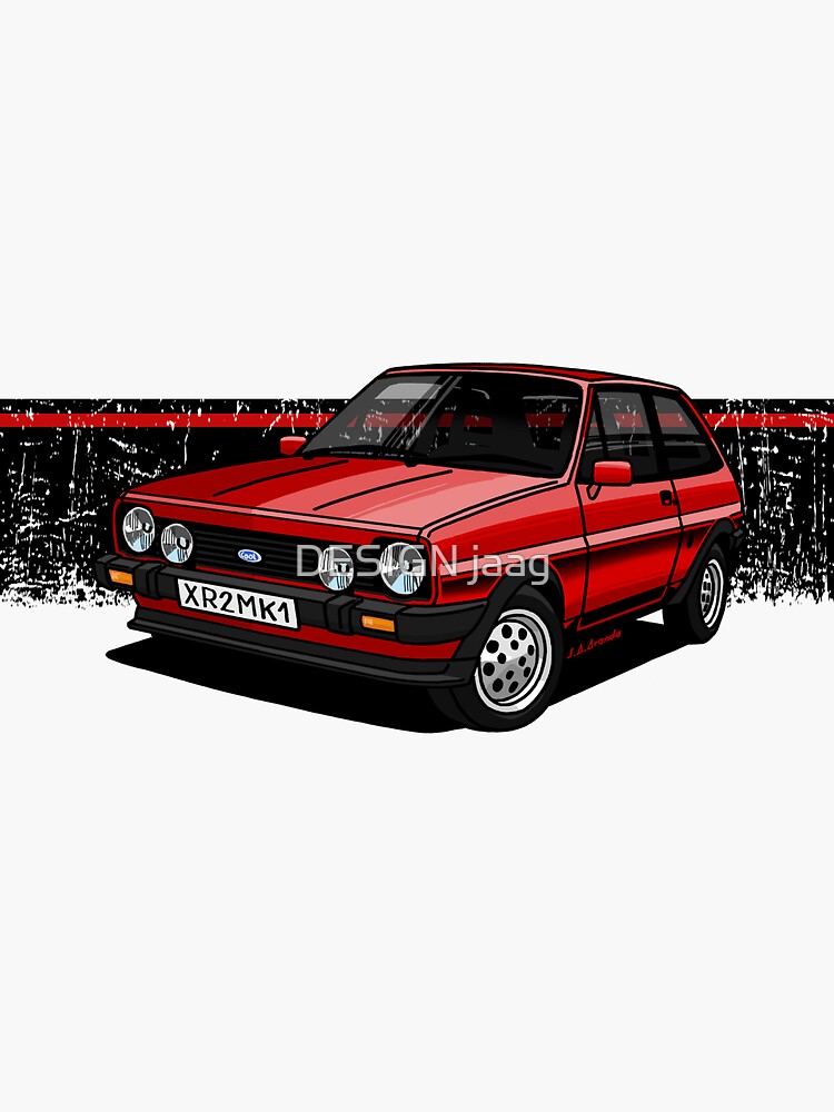 "My drawing of the iconic hot hatchback for red background" Sticker for ...