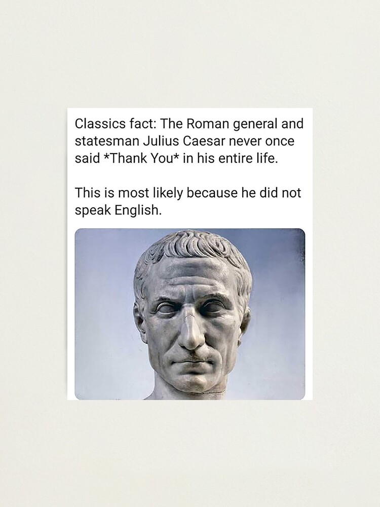 "funny Julius Caesar meme" Photographic Print by Natalie-kha | Redbubble