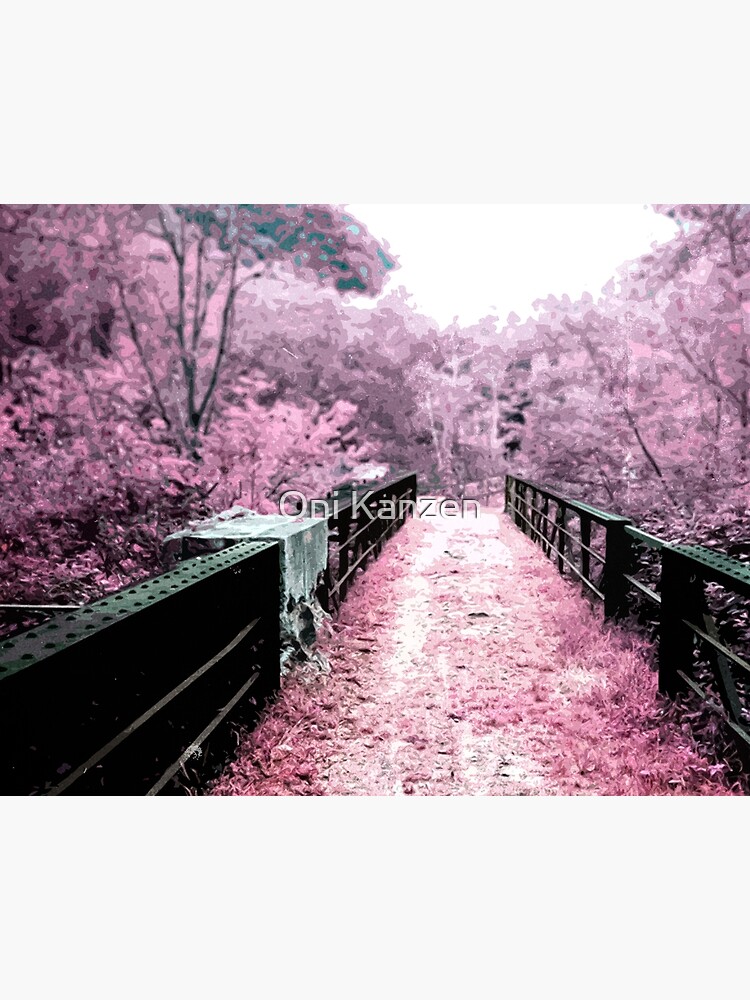 "Japanese Aesthetic Sakura Cherry Blossom Bridge" Art Board Print by ...