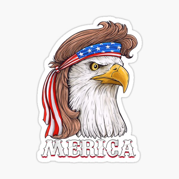 "Eagle Mullet 4th Of July USA American Flag Merica" Sticker for Sale by ...