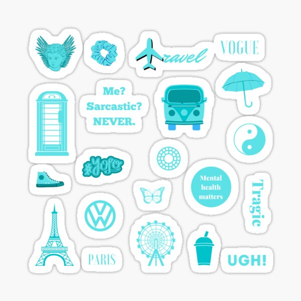 "Blue travel" Sticker by Hoetoons | Redbubble