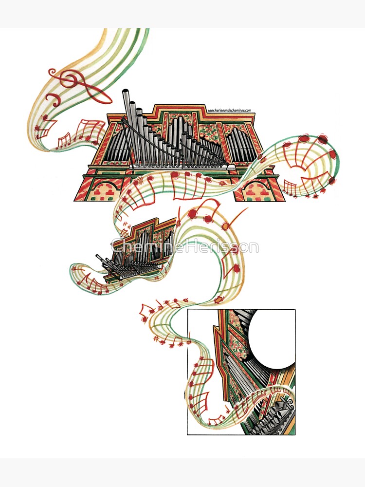 "Pipe organ and music score" Sticker for Sale by ChemineHerisson ...